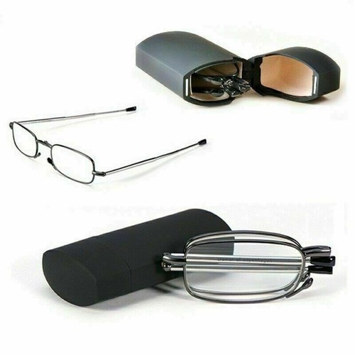 Portable Mini Glasses Folding Reading Glasses with Carrying Case Frame ...