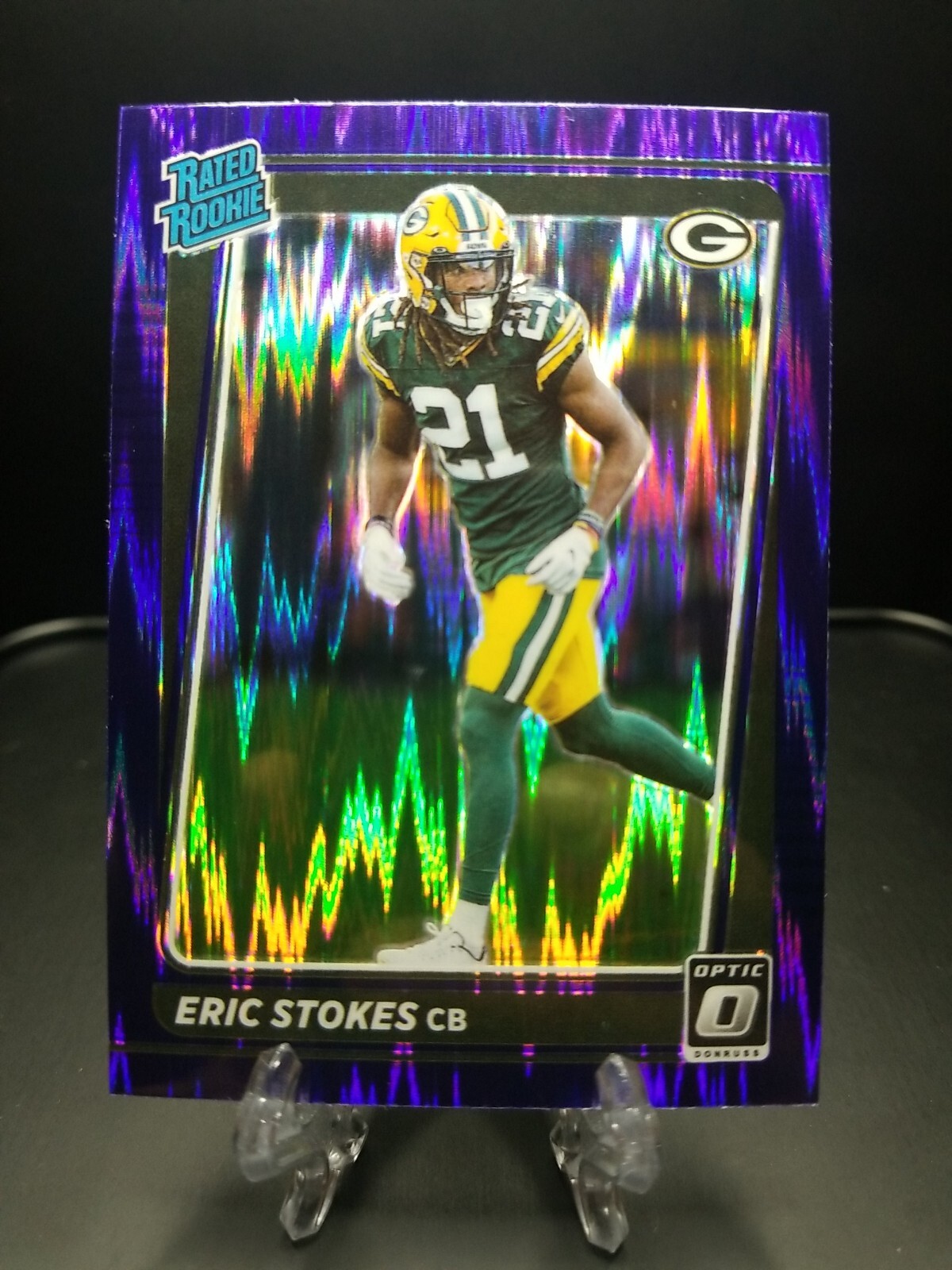 2021 Donruss Optic ERIC STOKES Purple Shock Prizm Rated Rookie #251 RC ...