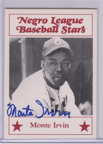 1986 Larry Fritsch Negro League Stars Monte Irvin Signed / Autographed ...