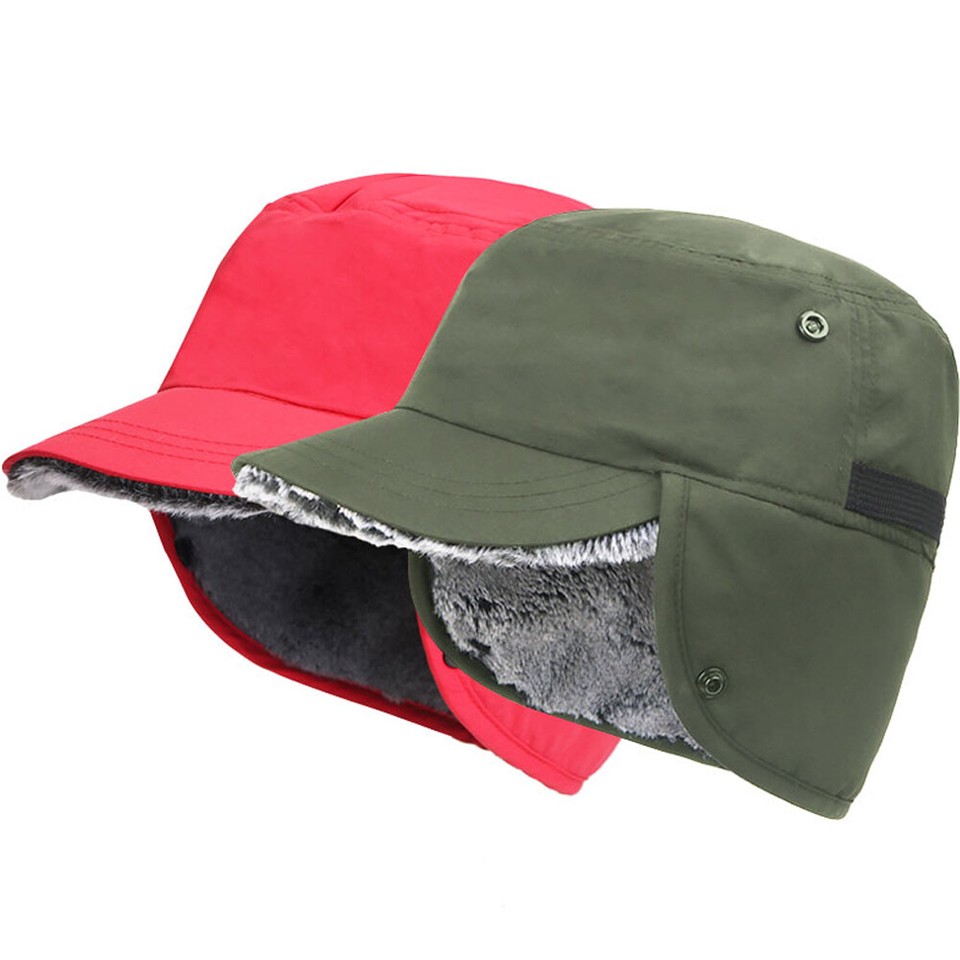 Thermal warm Hat Winter Hat with Ear Flaps Winter Hat Flat Cap for ...
