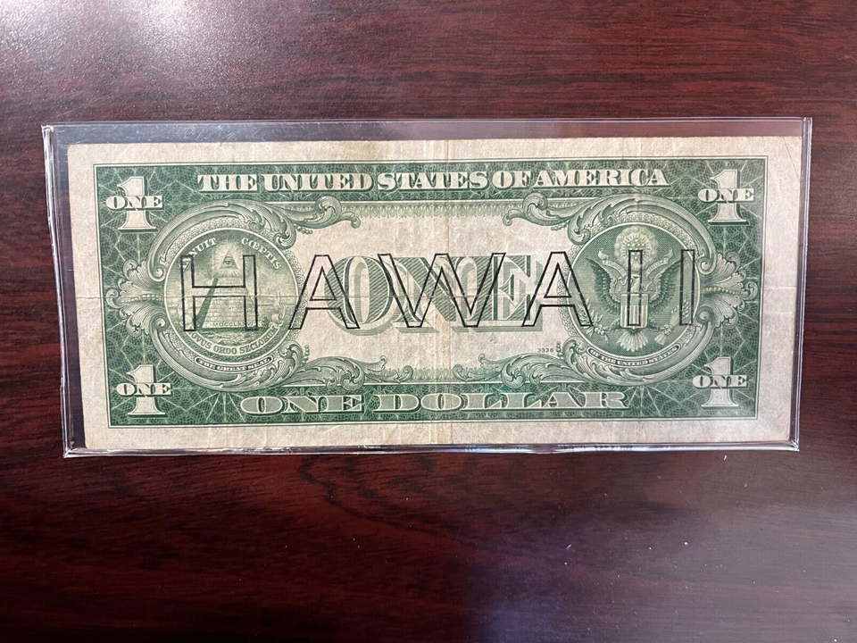 1935 A One Dollar Bill Hawaii Note $1 Silver Certificate Emergency ...