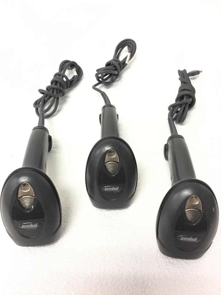 Lot Of 3 Symbol Tech Ls4208-Sr20007zzr Laser Barcode Scanner w/ USB ...