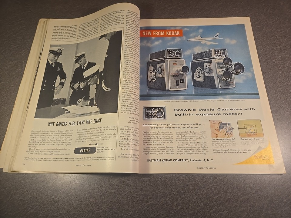 Lot of 4 Vintage HOLIDAY Travel Magazines 1958 Oct, Nov, Dec and Feb ...