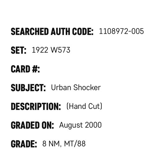 1922 W573 URBAN SHOCKER SGC 8 (NY YANKEES CHAMPION) **SUPER TOUGH** | eBay