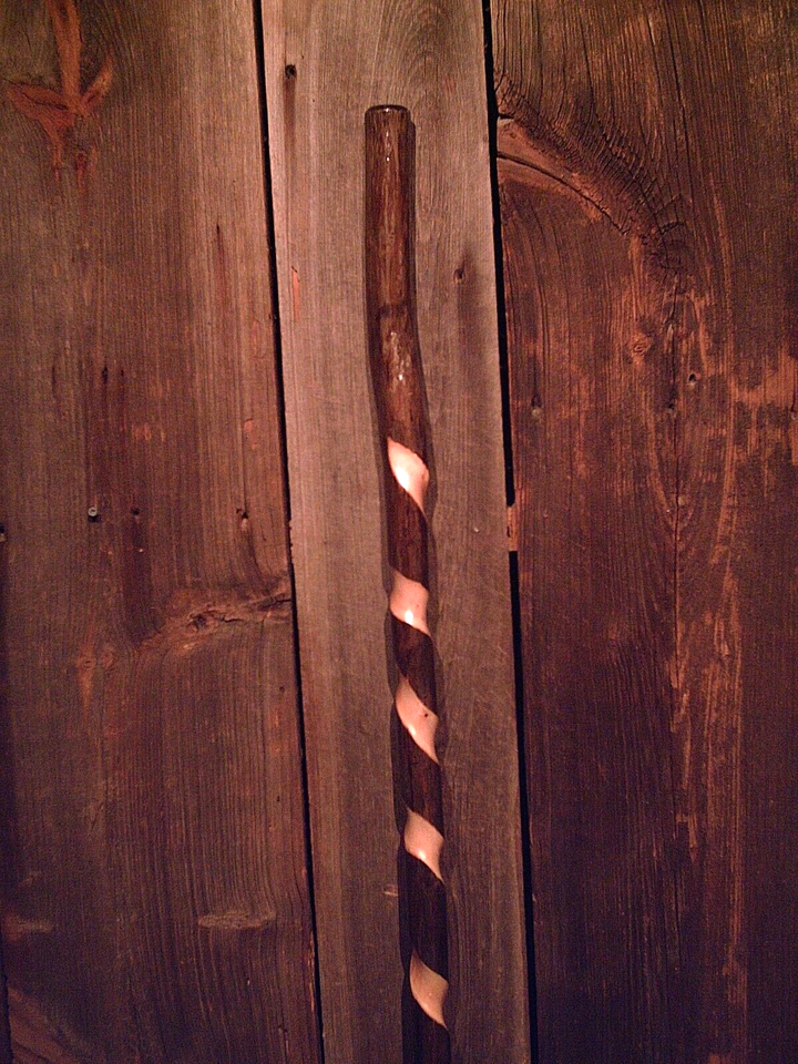 hiking stick staff SPIRAL WRAP AROUND SHAFT hiking 63" tall heavy ...