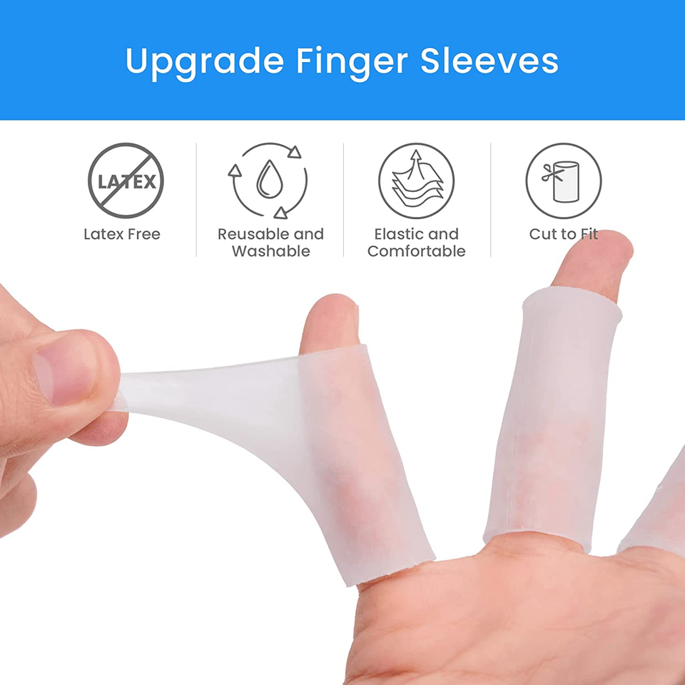 20x Gel Finger Sleeve Protector Trigger Finger Pain Silicone Finger ...