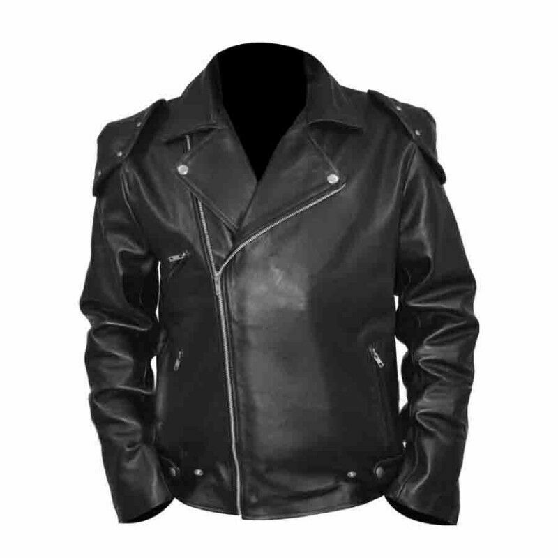 Handmade Mens Mad Max Black Leather leder Jacket biker Retro ...