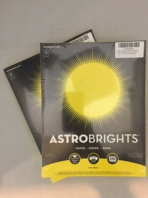 2ea ~AstroBrights 81/2"x11" Solar Yellow~Multi-use Paper~Med Wgt (24lb ...
