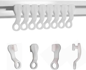 Swish White Curtain Track Glide Runner Rail Glider Hooks Easy Fit ...