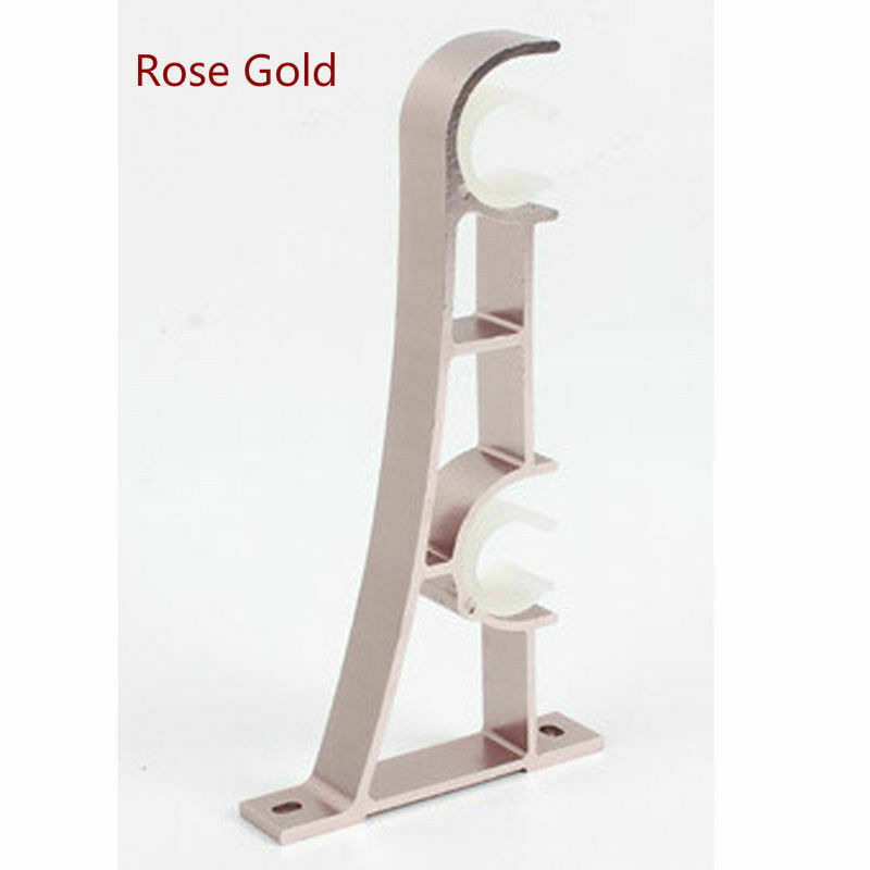 1Pair Curtain Rod Bracket Holder for 25-30 MM Pole Single/Double Groove ...