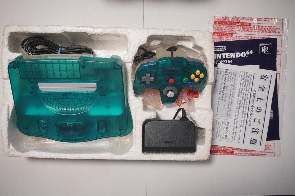 Nintendo 64 Console boxed Clear White Blue Color Japan N64 system US ...