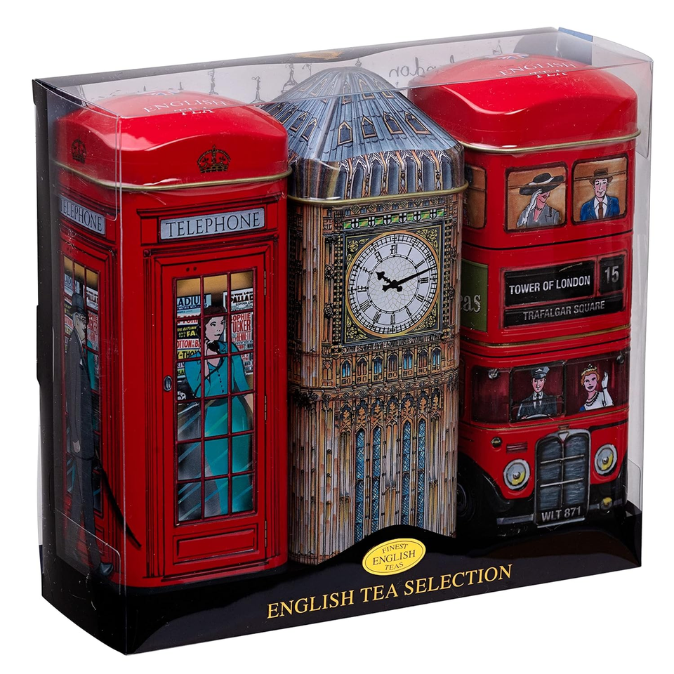 British Souvenir 3x Tea Tins with 42 English Breakfast Teabags - Big ...