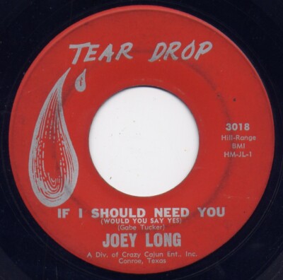 JOEY LONG "IF I SHOULD NEED YOU"/''YOU CAN'T GIVE BACK THE LOVE"- (VG ...