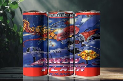 Arrow Flash Sega Genesis 20 Ounce Stainless Steel Tumbler Metal Straw ...