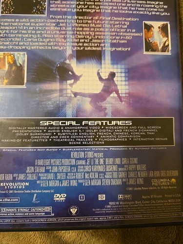The One DVD, 2002 Columbia Pictures Jet Li Special Edition Martial Arts ...