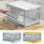 Stacking Storage Box with Lid Foldable Plastic Organizer Books Clothes ...