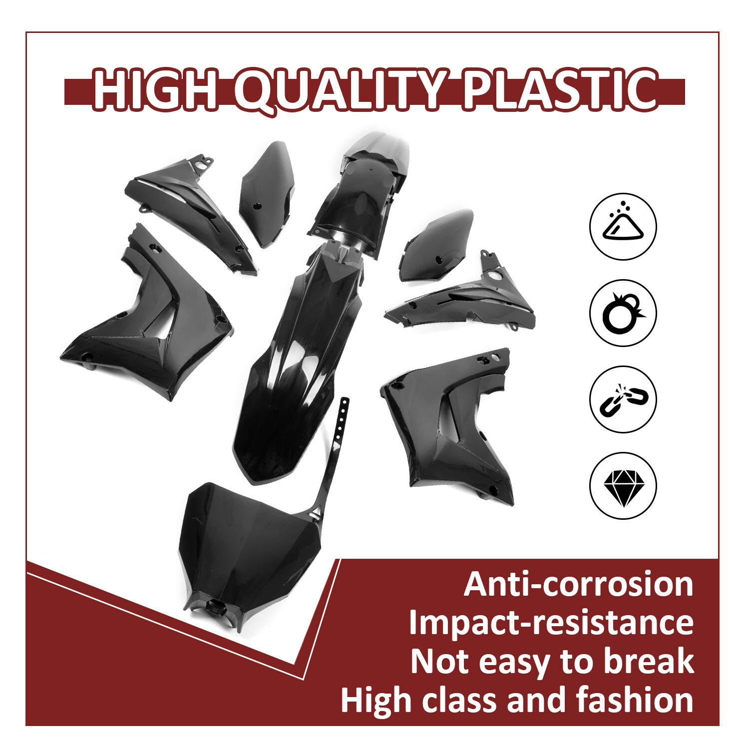 For Honda 2002 -2007 CR125R CR250R New Style Black Restyle Plastic Kit ...