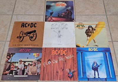Lot of 7 AC/DC vinyl record 70's/80's pressings! Classic Hard Rock ...