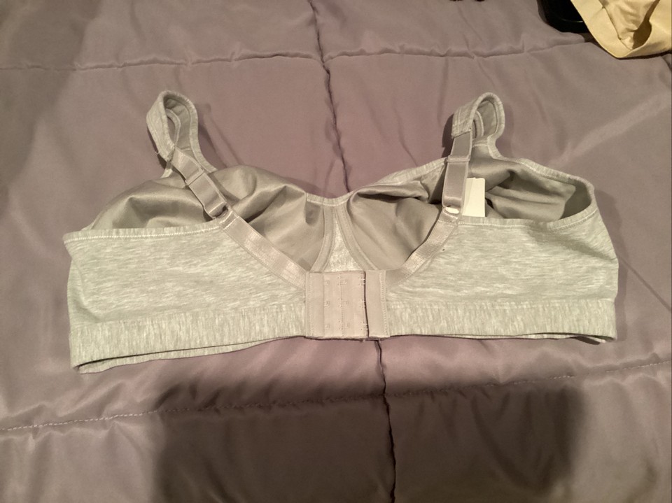 Playtex NWT Gray 18 Hour Ultimate Lift & Support Wirefree Cotton Bra ...
