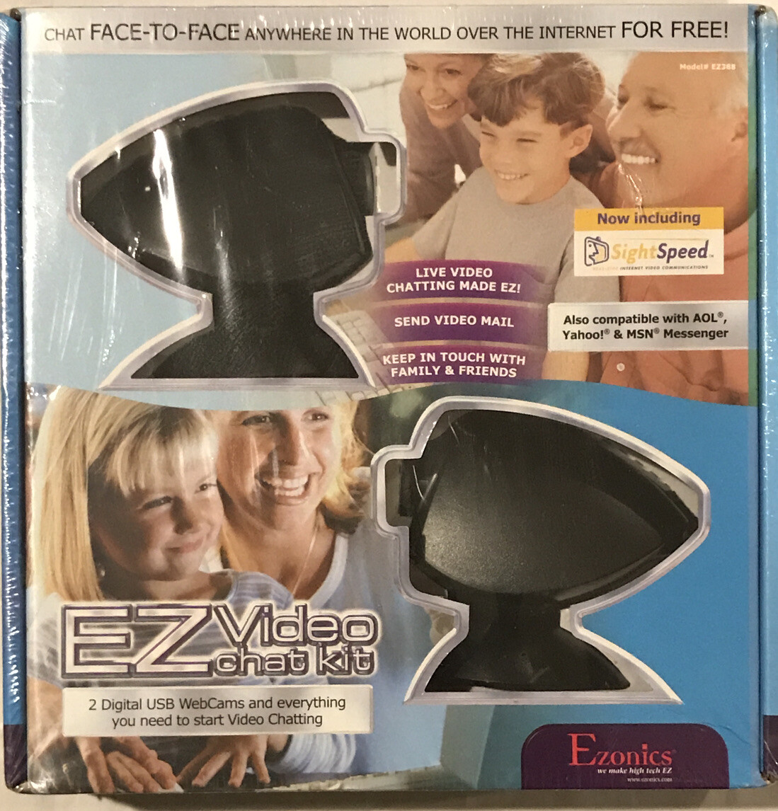 Ezonics Web EZ Video Chat Kit • 2 USB Web Cams •EZ388 Plug & Play• 2004 ...