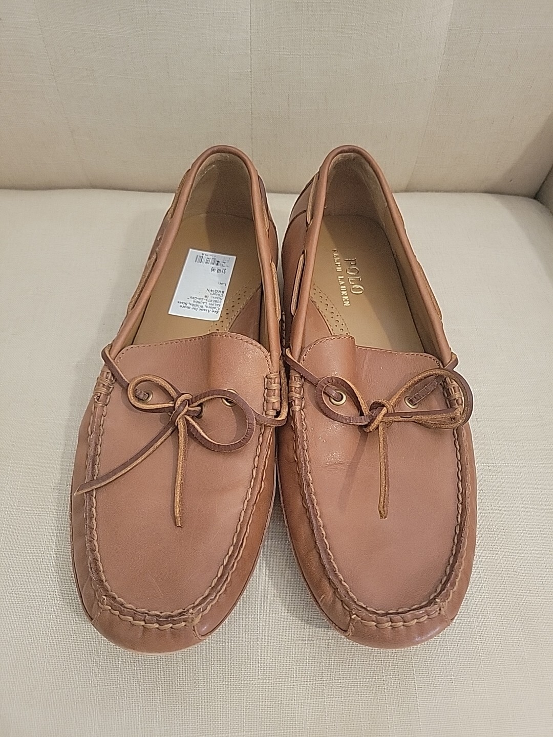 Polo Ralph Lauren Roberts Tan Brown Leather Driver Loafers Shoes - 10D ...