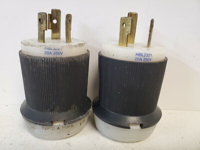LOT OF (2) GUARANTEED! HUBBELL 20A 250V TWIST LOCK PLUGS HBL2321 | eBay