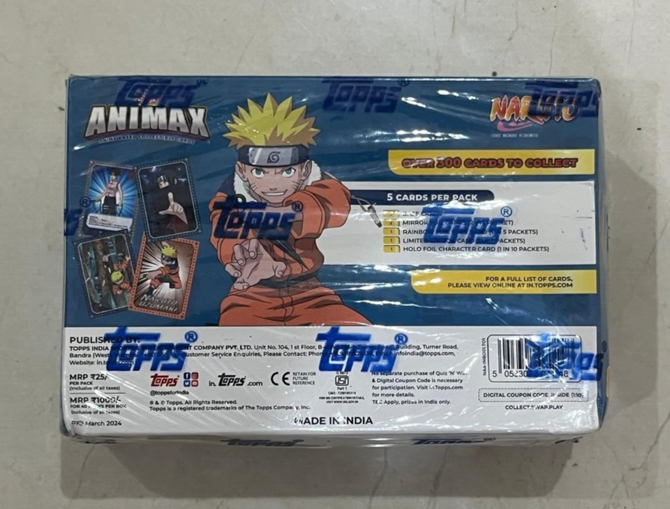 Topps Animax 2024 Official Naruto Collectible Card Game (Flow Pack of ...