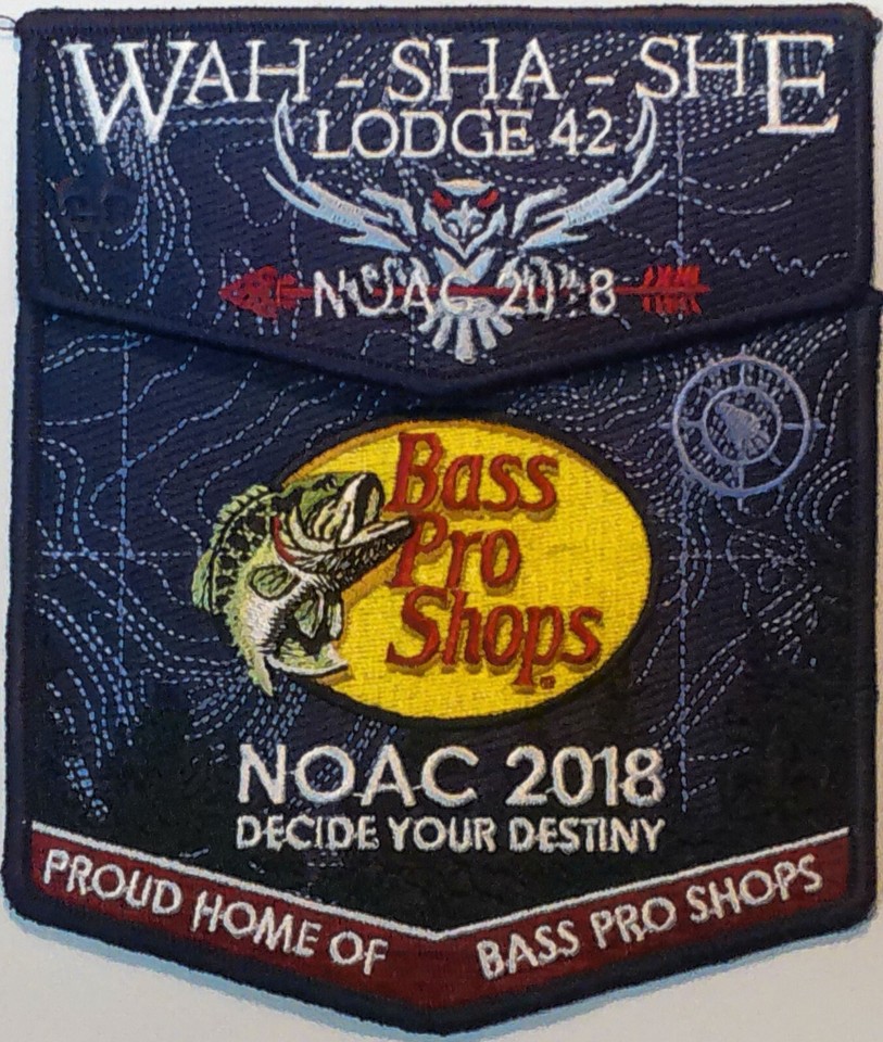 WAH-SHA-SHE OA 42 BSA OZARKS TRAILS 2018 NOAC 2-PATCH FISH BASS PRO ...