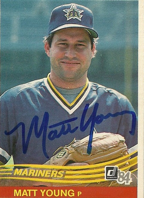 MATT YOUNG SEATTLE MARINERS SIGNED AUTOGRAPHED 1984 DONRUSS CARD #362 W ...