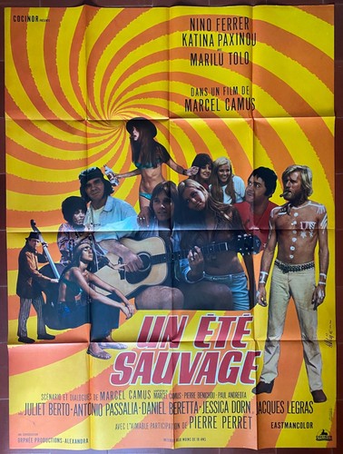 Affiche UN ETE SAUVAGE Albert Augier MARCEL CAMUS Hippie Psychédélique ...