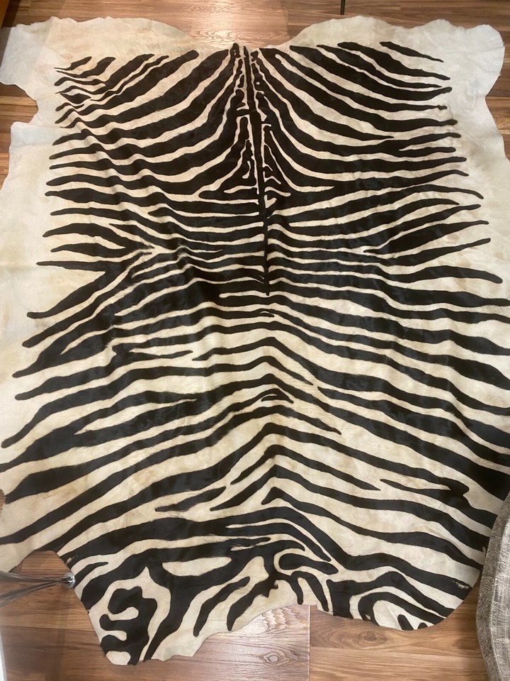 DWR Design Within Reach Zebra Cowhide Rug Edelman Leather Modern | eBay