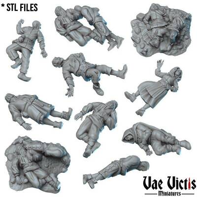 10pc Corpses Dead Mini Set - 28mm 32mm DnD Miniature | Dungeons and ...