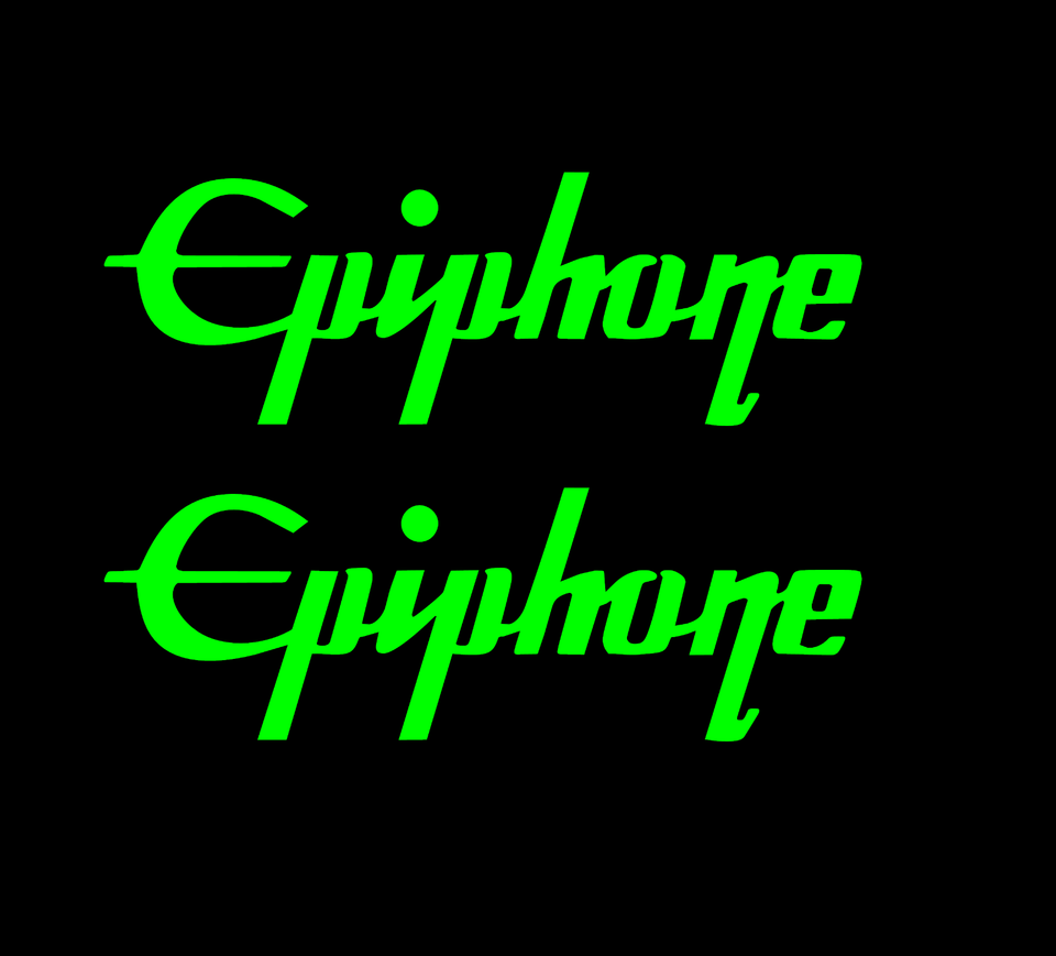 Pair Epiphone Guitar Logo 6" Wide White Vinyl Decal Sticker | eBay