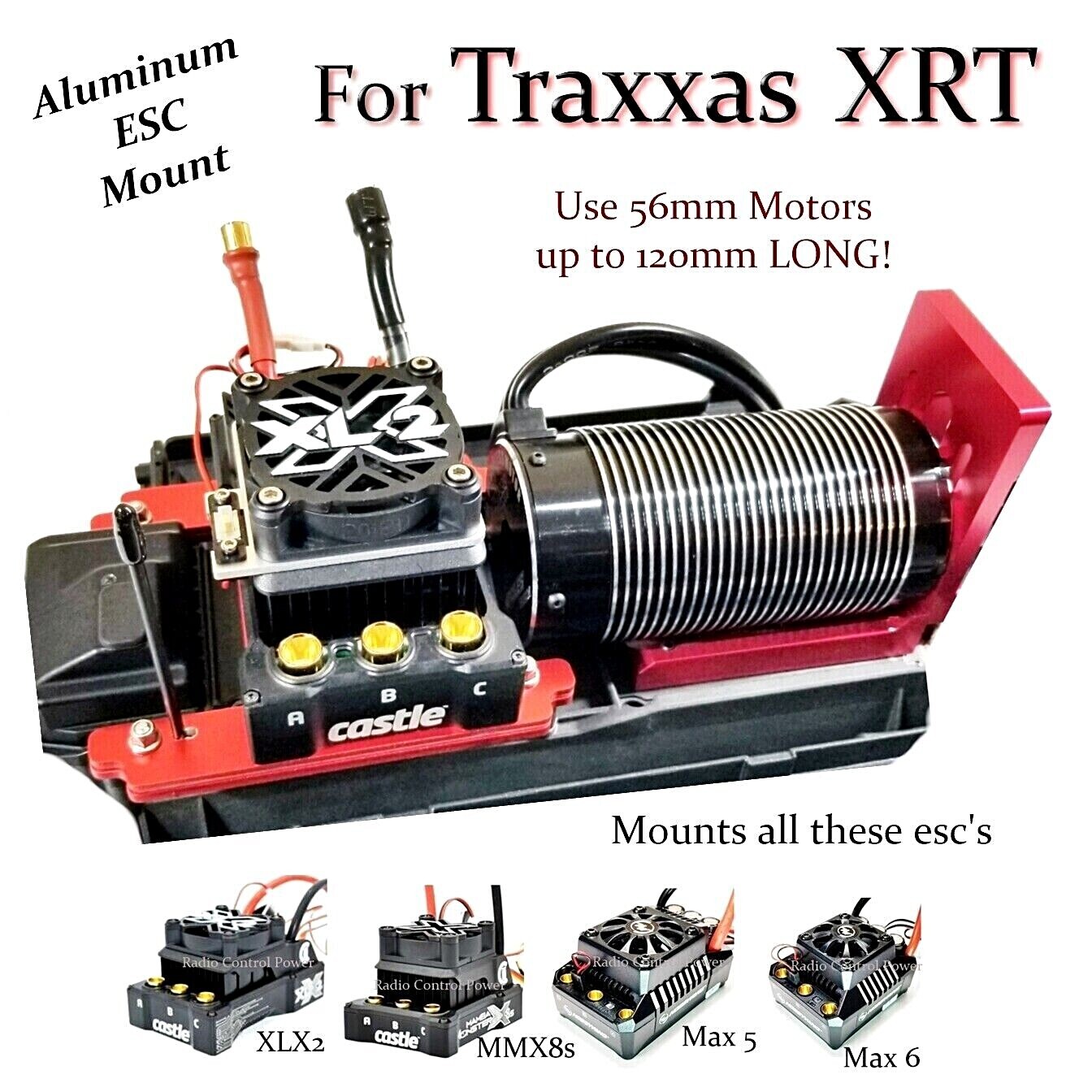 RCP-ESC Mount Fits Traxxas XRT XLX2 - Max 6 - Max 5 All in One Aluminum ...