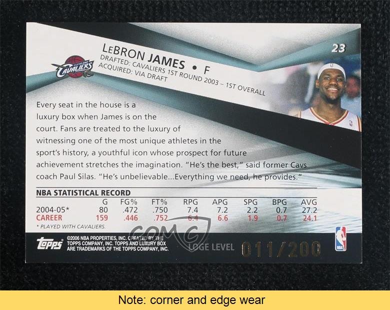 2005-06 Topps Luxury Box Loge Level 11/200 LeBron James #23 READ tg0 | eBay