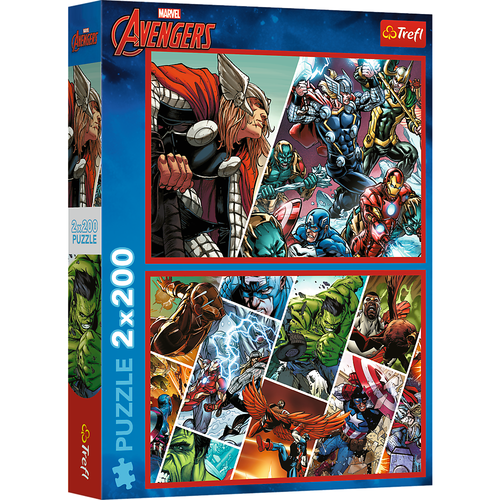 Marvel Avengers 2 x 200 Piece Jigsaw Puzzle Set Trefl Superhero Kids ...