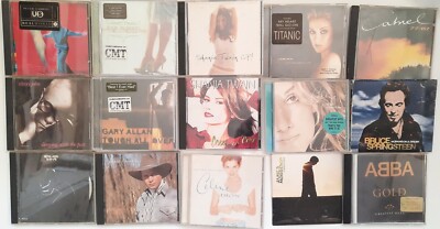 Lot of CDs W/Cases (15) Celine Dion, Brooks, Twain, Springsteen, John ...