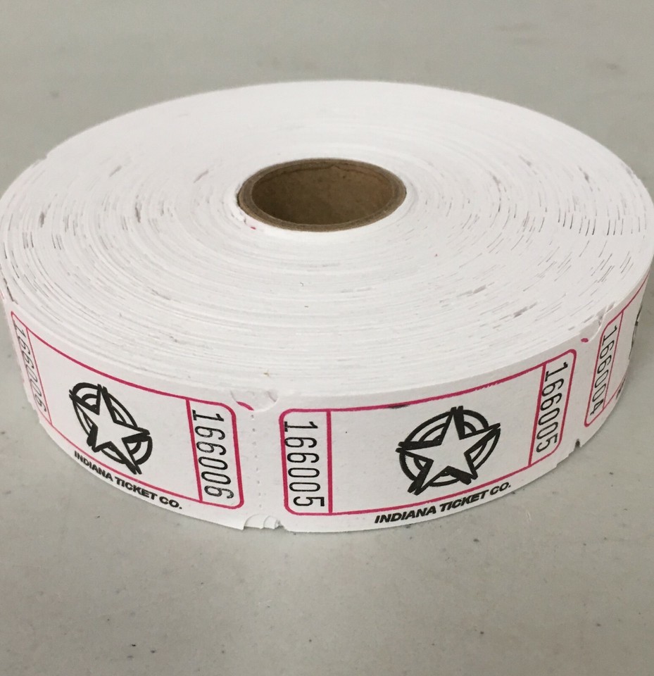 Star Raffle Tickets Single Stub Roll of 1000 Carnival Fun Fair Festival ...