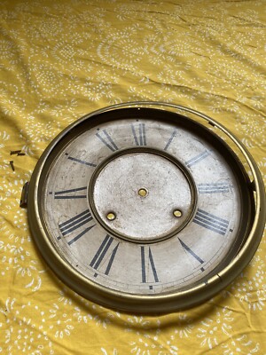 Antique Clock Dial And Brass Trim Frame | eBay