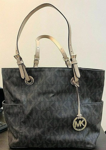 Michael Kors Signature Brown Tote, MK Print - Gem