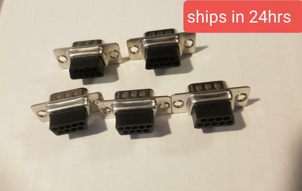 5x DB9 D-SUB 9-Pin Male Crimp Pin Type Connector Assembly Cup Socket | eBay