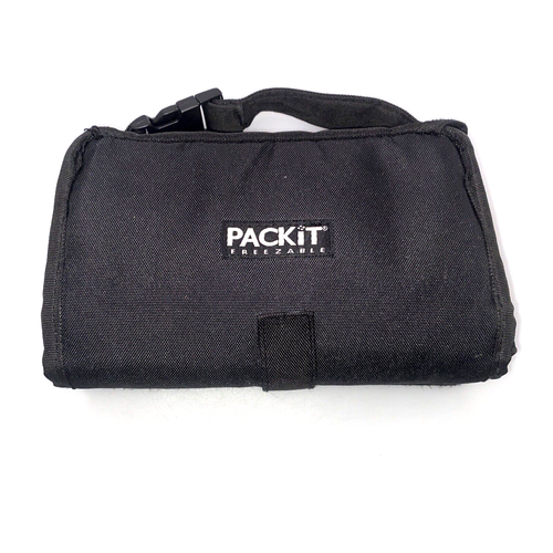 PackIt Freezable Lunch Bag Black Fold-Up Tote with Built-In Ice Pack | eBay