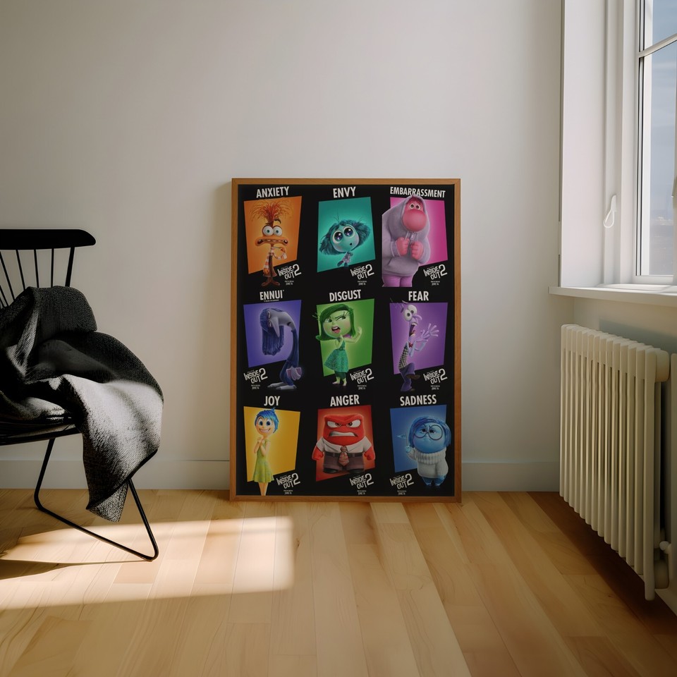 Inside Out 2 Character Emotions Poster Disney Wall Art 12X16/16X20 ...