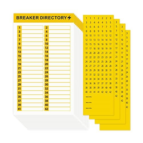 16 Sheets Breaker Panel Labels Electrical Box Sticker Numbers Reusable ...