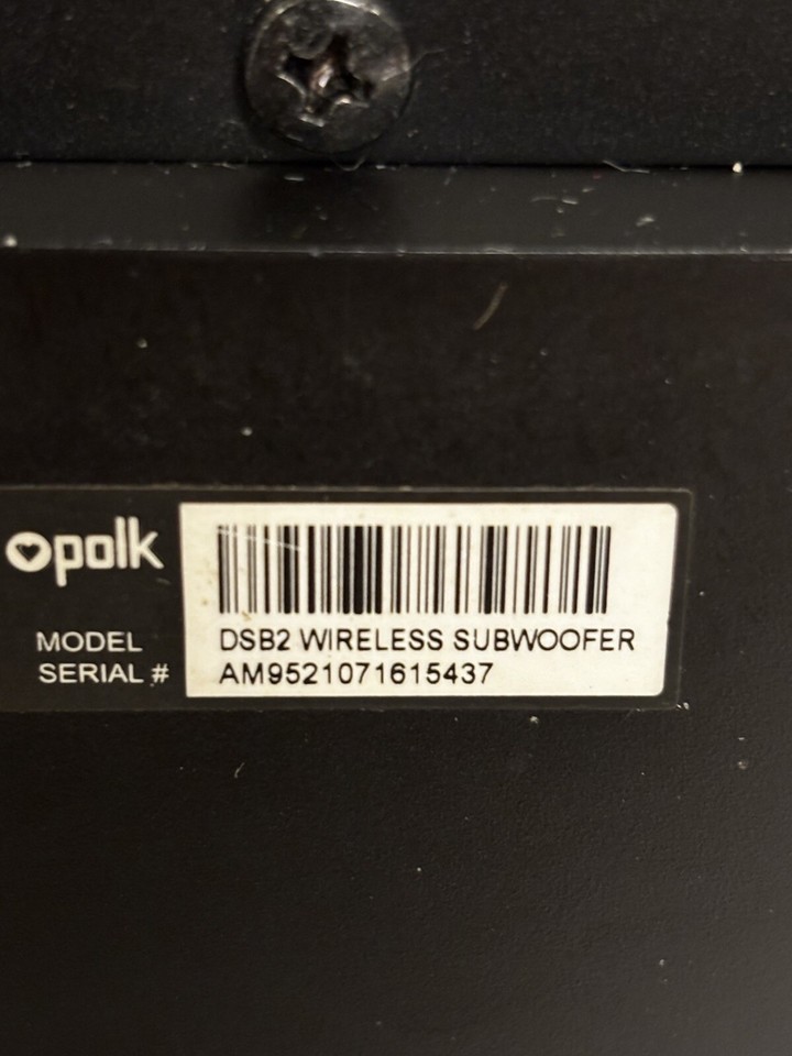 Polk Audio DSB2 Wireless Subwoofer 6.5" Speaker Black with Power Cord | eBay