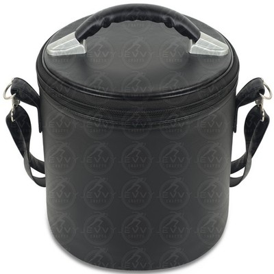 Plain Black Fez Hat Case Faux Leather with Strap | Velvet Lined Storage ...