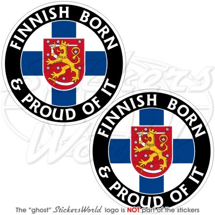 FINLAND Finnish Born & Proud SUOMI 75mm (3") Vinyl Bumper Stickers ...