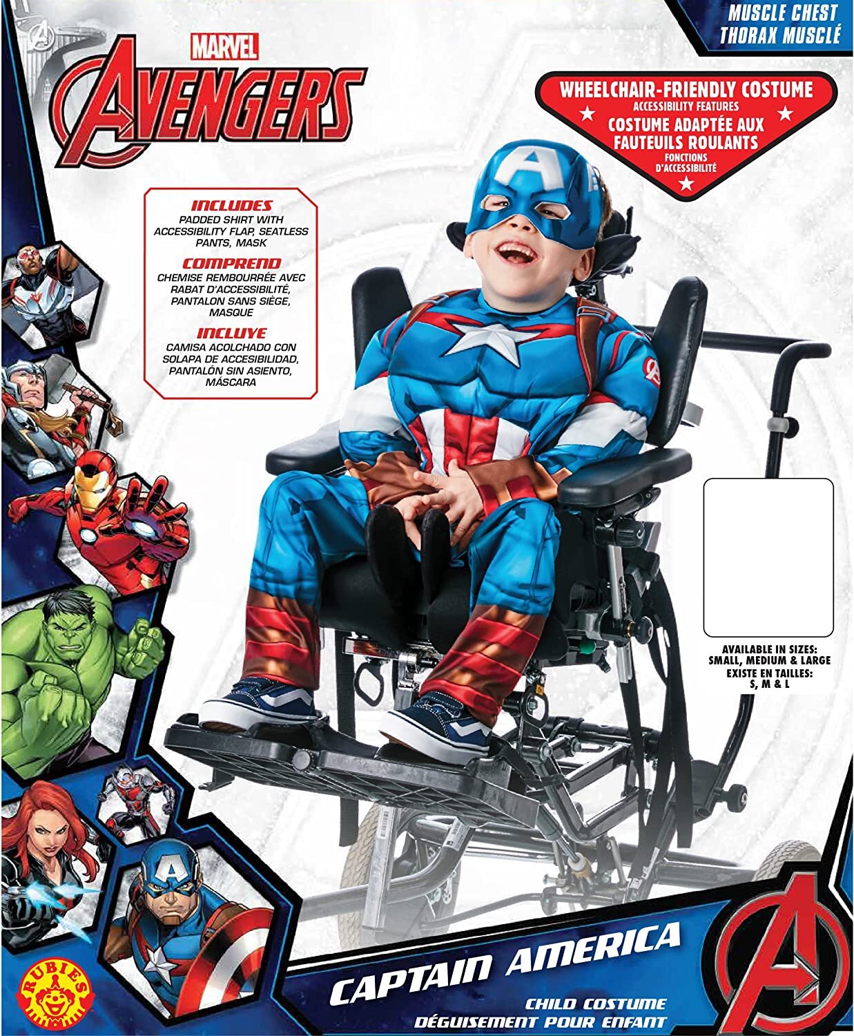 Rubies Official Marvel Captain America Adaptive Child Costume, Kids ...