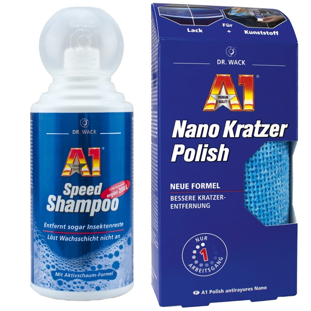 A1 Speed Shampoo 500ml 2760 + A1 Nano Kratzer Polish 50ml 2714 von Dr ...