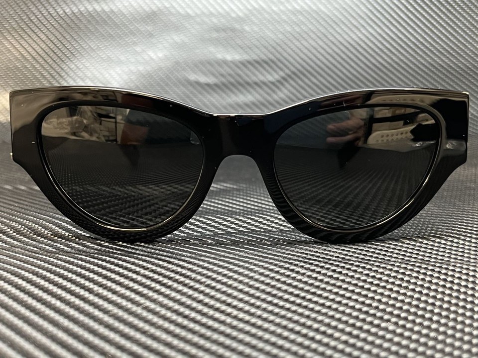 SAINT LAURENT SL M94 001 Black Silver Cat Eye 53 mm Women's Sunglasses ...